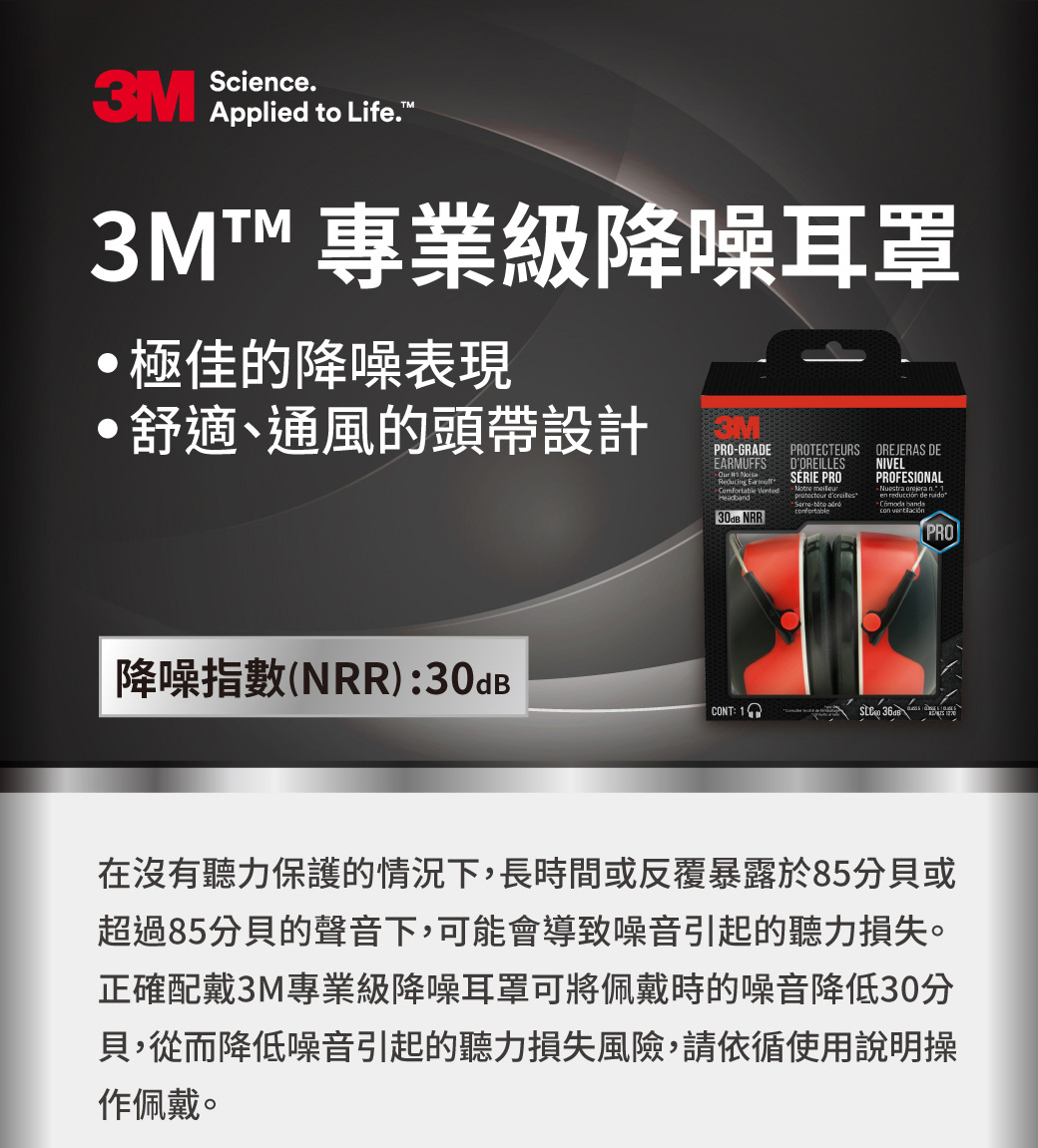 3M™ 專業級降噪耳罩, 90565-4DC-PS, 黑紅配色 - PChome 24h購物