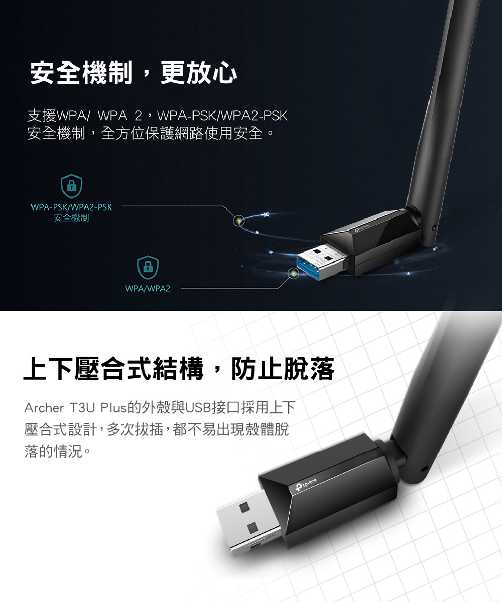TP-Link Archer T3U Plus 1300Mbps MU-MIMO雙頻wifi網路USB無線網卡（專攻遠距離收訊 ...