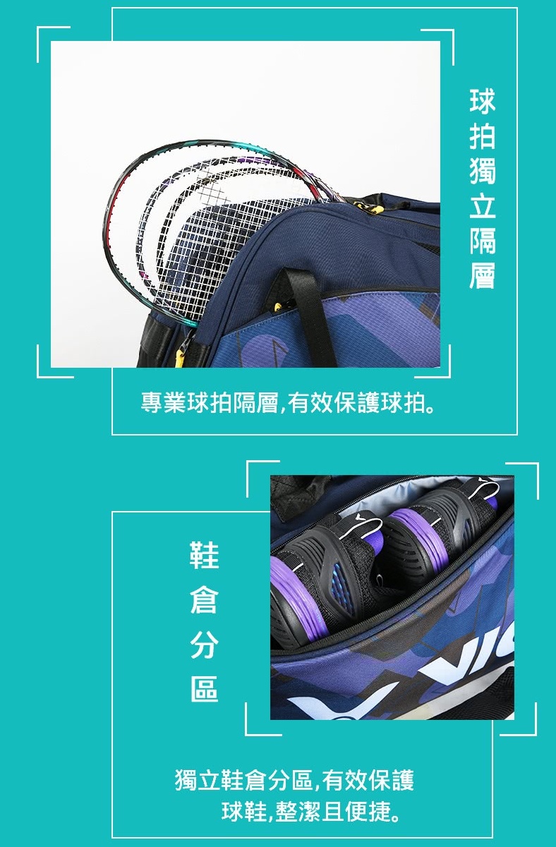 【VICTOR 勝利體育】6支裝拍包 羽拍包(BR6219 B/G/R 藏青/深綠/鸚鵡粉綠) - PChome 24h購物